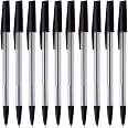 Essential Arts Black Ink Ballpoint Pens Pack of 50 Medium Point Ball ...