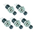 5 x Black On(Off) Miniature Momentary Push to Break Switch SPST ...