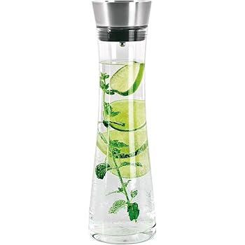 WMF Basic Wasserkaraffe, 1,0l, Höhe 29cm, CloseUp-Verschluss, schwarz ...