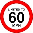 KPCM Display Limited To 60 MPH Vehicle Speed Limit Sign - Self Adhesive ...