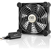 AC Infinity MULTIFAN S5, Quiet Dual 80mm USB Fan, UL-Certified for Receiver DVR Playstation Xbox ...