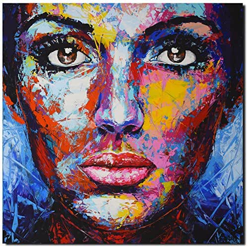 ORIGINAL UNIKAT Gemälde abstrakt modern Acryl Gesicht Leinwand Bild 868 Portrait : Amazon.de ...