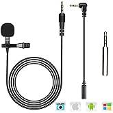 SABRENT Microphone PC Jack 3.5mm Jack Audio avec Clip, Micro Cravate Interview Condensateur ...