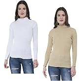 Buy Indistar Women's Wollen Warm Full Sleeves High Neck/Inner/Skivvy ...