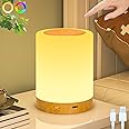 GIACOMO Lampe de Chevet Sans Fil, Veilleuse Tactile Dimmable avec Modes RGB Blanc Chaud, Lampe ...