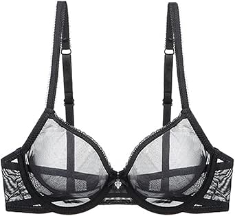 Varsbaby Damen Push-Up-BH, durchsichtig, Spitze - schwarz - 85DD ...