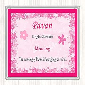 Pavan Name Meaning Drinks Mat Coaster Pink: Amazon.co.uk: Office Products