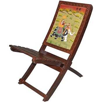 Royal Rajasthani Rajwadi Folding Wooden Chair With Jute Seat Low ...