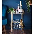 NEW Gold Drinks Trolley With Glass Shelves Mini Bar Cocktail Table ...