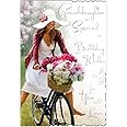 Granddaughter Birthday Card (JJ4147) - Girl Riding Bike 9" x 6.25" Code ...