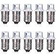 GutReise 10 ampoules LED à vis E10 + 10 ampoules E10 Base, 12V Ampoule LED blanc chaud (12V ...