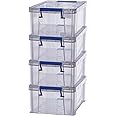 BANKERS BOX 4x 10L Plastic Storage Boxes with Lids. ProStore Super ...