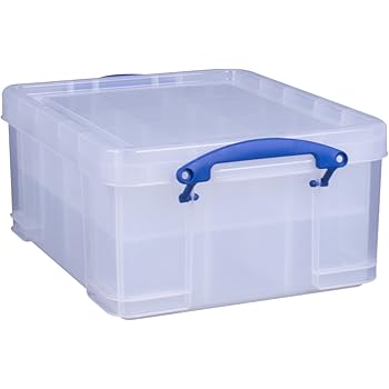 Really Useful Storage Box 21 Litre Storage Box with 2 Trays Clear: Amazon.co.uk: Office Products