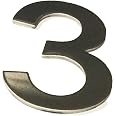 ASC Brushed Stainless Steel House Numbers Stick on 3M Adhesive 10cm ...