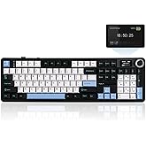 AULA F108 Pro Wireless Gaming Keyboard,Full Size Mechanical Keyboards with Display&Knob,2.4G/BT5 ...