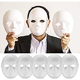 30 Pcs DIY Full Face Masks, White Blank Paper Mache Masks, Paintable ...