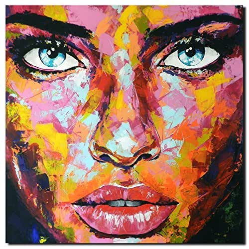 ORIGINAL UNIKAT Gemälde abstrakt modern Acryl Gesicht Leinwand Bild 855 Portrait: Amazon.de ...