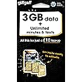 Giff Gaff Sim Card with 3GB Data and Unlimited Minutes and Texts, No ...