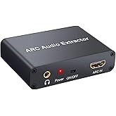 AMANKA HDMI ARC Adapter 192KHz Audio Extractor With Digital Optical TOSLINK SPDIF Coaxial, ARC ...