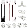 Amefil 2 Pin 8mm Cob LED Strip Connectors,DC Female Input with Easy ...