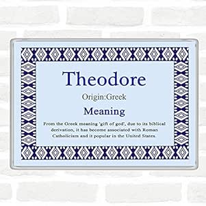 Theodore Name Meaning Jumbo Fridge Magnet Blue: Amazon.co.uk: Office ...