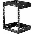 StarTech.com 2-Post 12U Heavy-Duty Wall Mount Network Rack, 19" Open ...