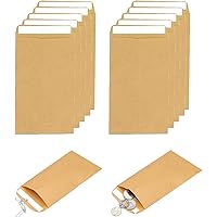 kuou 100 Pcs Small Brown Envelopes, Mini Kraft Paper Seeds Coin Wages ...