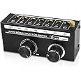 XMSJSIY 6.35mm/3.5mm Audio Selector Switcher 6-in-1-out 1/4 1/8" TRS Stereo Audio Switcher Box 6 ...