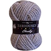 Cygnet Seriously Chunky Metallics Acrylic Wool Yarn 100g - 533 Platinum ...