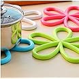 we3 PVC Insulated Plum Flower Shaped Anti-Slip Hot Pot Table Mat -Set ...