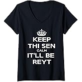 Keep Thi Sen Calm It'll Be Reyt Yorkshire Dialect White Text T-Shirt ...