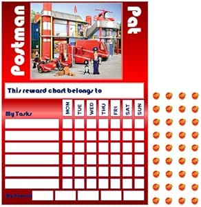 Postman Pat good behaviour reward task chart with reusable stickers ...