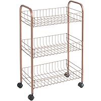 Metaltex Lugano 3-Tier Trolley with Wheels - Multipurpose Storage Cart ...