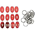 Sourcemall Aluminum Alloy Numbered Tags with Key Ring (Red, 1-25 ...