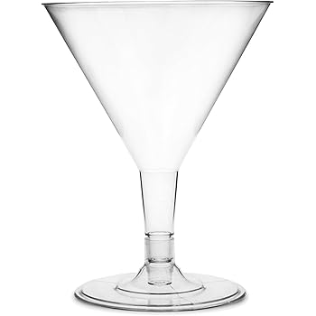 Clear Plastic Disposable Martini/Cocktail Glasses 160ml for Party ...