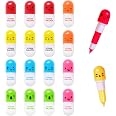 16pcs Mini Vitamin Pill Capsule Shaped Ball Pen with Kawaii Expression ...