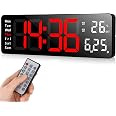 Fuloon Digital Wall Clock, 13 inch Adjustable Brightness Large Display ...
