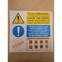 Coshh Regulations Sign 200mm x 200mm - Self Adhesive Vinyl sign The ...