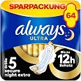 Always Ultra Binden Damen Gr. 5, Secure Night Extra, 64 Damenbinden mit ...