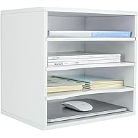 EasyPAG Wood Desktop 4 Tier in Tray A4 File Holder Magazine Organiser ...