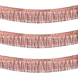 3 Packs Metallic Foil Fringe Garland Silver Wall Hanging Tinsel Fringe ...