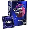 Durex Intense Ribbed & Dotted Condoms with Desirex Gel, 18-Pack (3x6) for Enhanced Stimulation ...