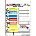 Pallet Racking Weight Load Notice Sign, 356mm high x 254mm Wide ...