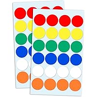 400 Pack, 50mm Large Round Colored Stickers Circle Sticky Labels - 4 ...