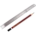 ZEGEL-30 cm Stainless Steel Ruler Scale Long 2 Side Measuring Tool for ...