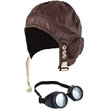Biggles Hat Pilot Goggles Frame Aviator Grandpa's Great Escape Fancy ...