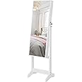 SONGMICS Jewellery Cabinet, Mirror Armoire, Standing Mirror, Full ...