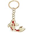 FizzyButton Gifts Red Koi Carp Fish Keyring Key Ring with Enamel Charm ...