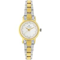 Titan Quartz Analog Champagne Dial Stainless Steel Strap Watch for ...