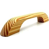 2 x Pine Handles 96mm Angled Wooden Cupboard Door Wood Cabinet Pull D ...